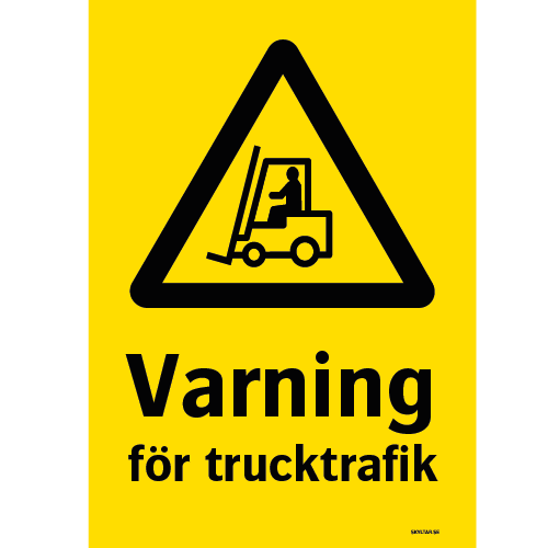 Varning för trucktrafik | Beställ varningsskylt | Skyltar.se